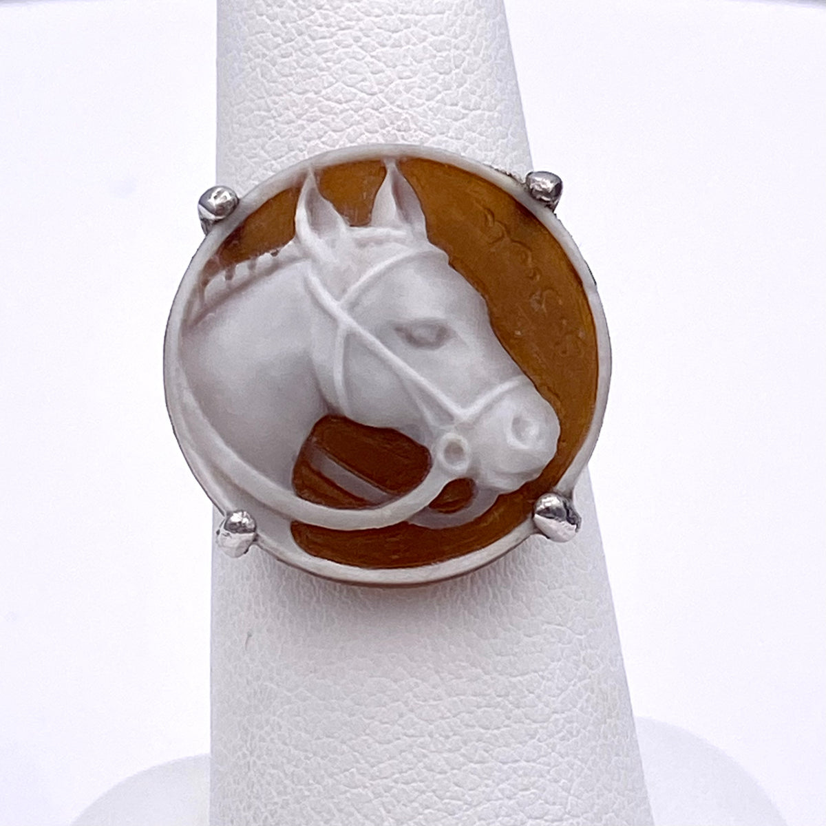 Horse Ring, Cameo & Sterling Silver – Ashley's Equestrian