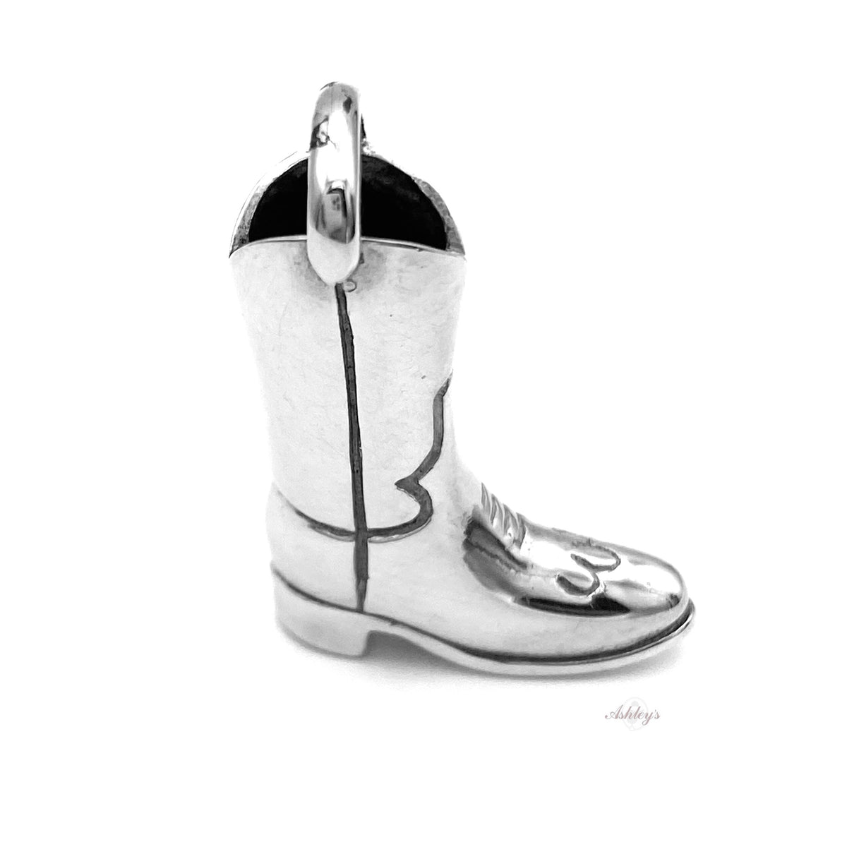 Cowboy Western Boot Pendant, Sterling Silver – Ashley's Equestrian